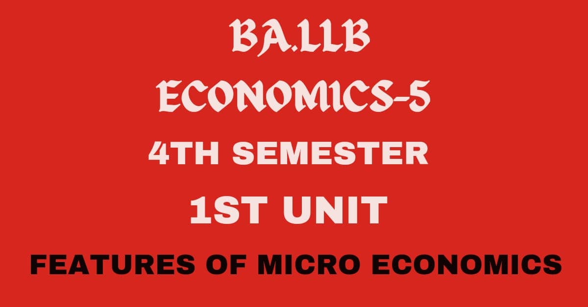 explain the features of micro economics and its meaning